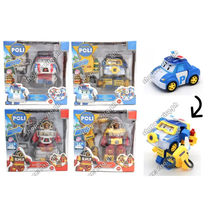 kids toys ROBOCAR POLI TRANSFORMING ROBOT FIGURE TOY SET KIDS ROY POLI ...