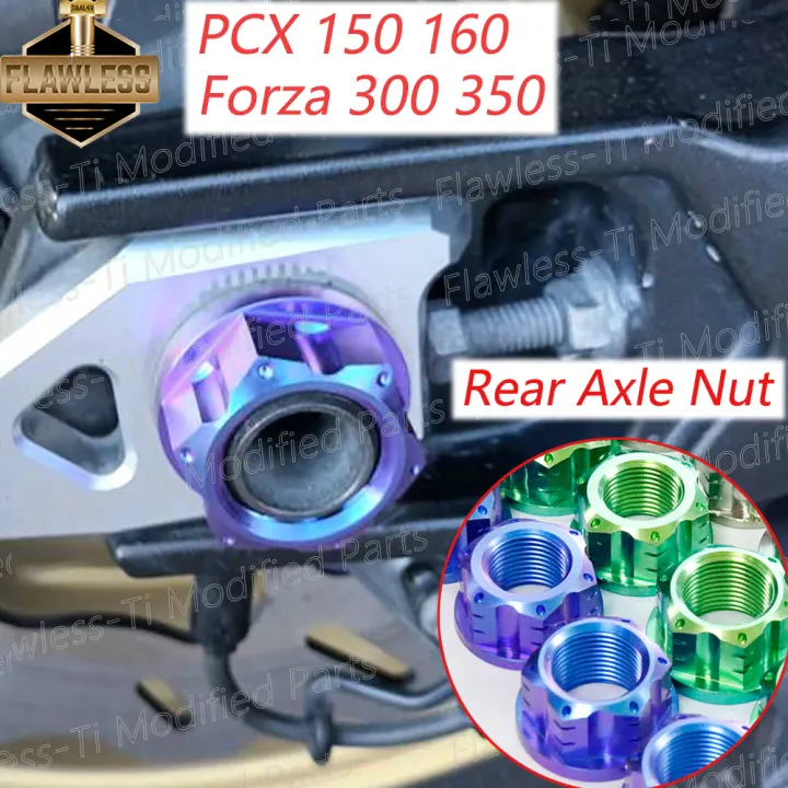 Flawless-Ti Gr5ไทเทเนียมเพลาล้อหลัง CNC น็อต M16x1.5สนามสำหรับ Honda ...