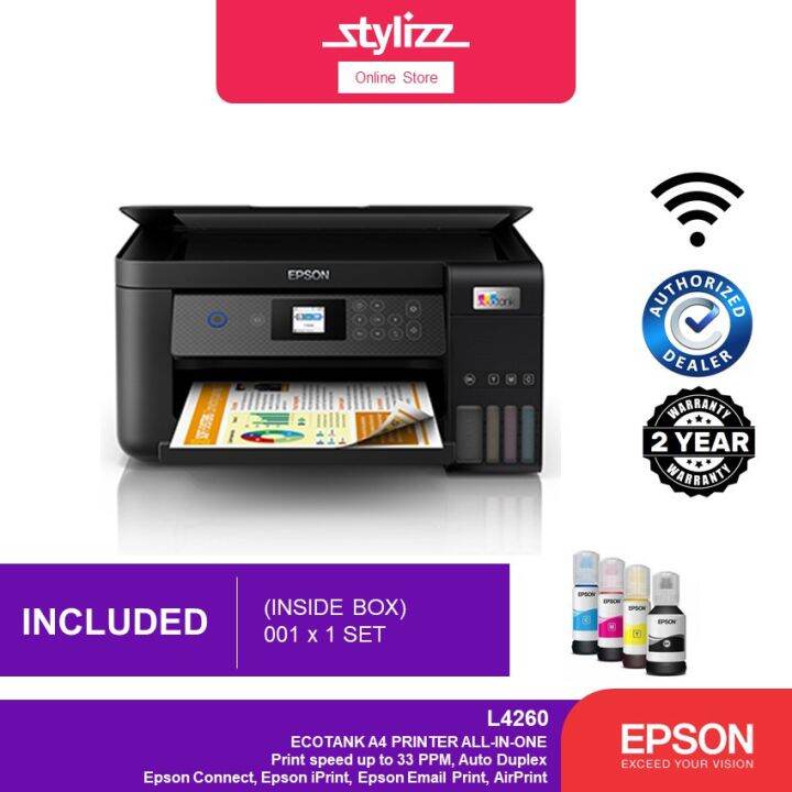 EPSON L4160 L4260 WI-FI ALL-IN-ONE INK TANK PRINTER (PRINT, SCAN, COPY ...