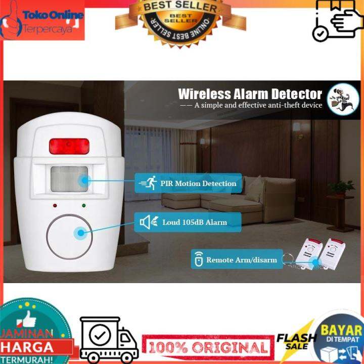 Alarm Anti Maling Infrared Pir Sensor Gerak 2 Remote Control ~ Cod