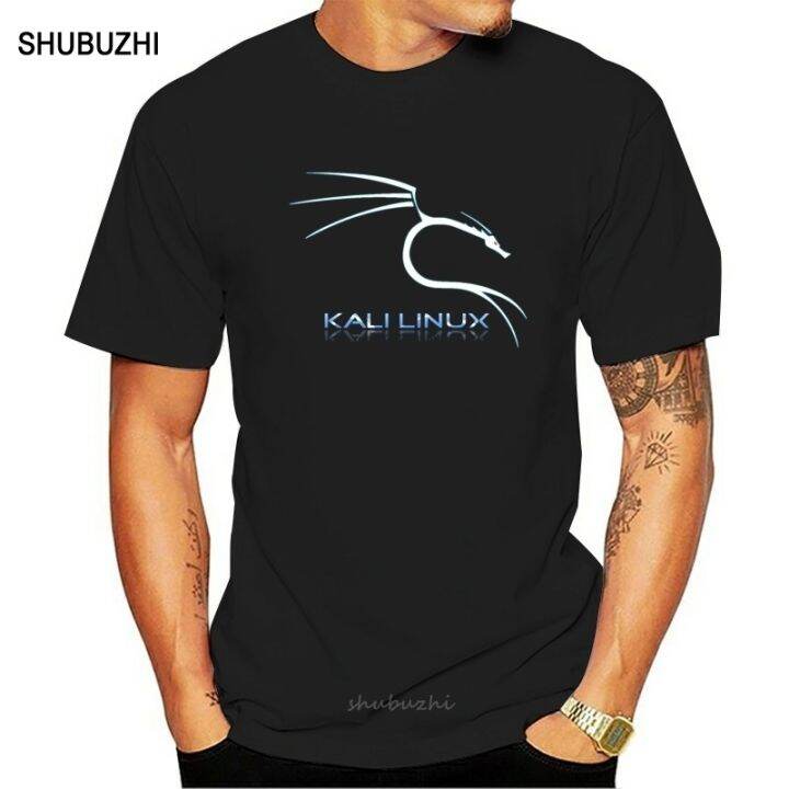Kali Linux Dragon เสื้อยืดเสื้อยืดผ้าฝ้ายผู้ชายแบรนด์ฤดูร้อนเสื้อยืดไซด ...