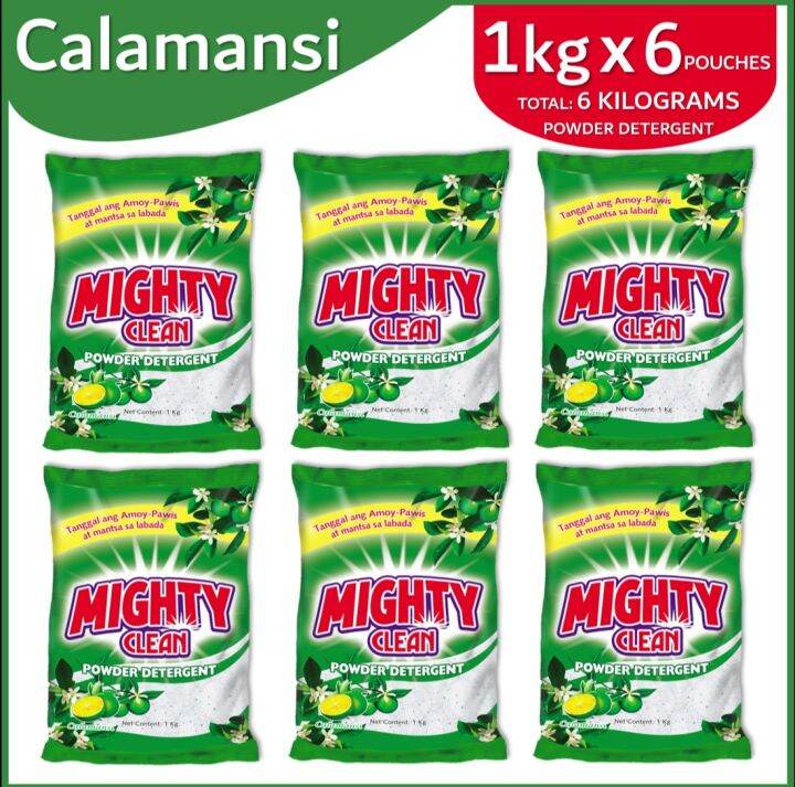 Mighty Clean Detergent Powder Calamansi - Powder (green) - SET 6 Kilos ...