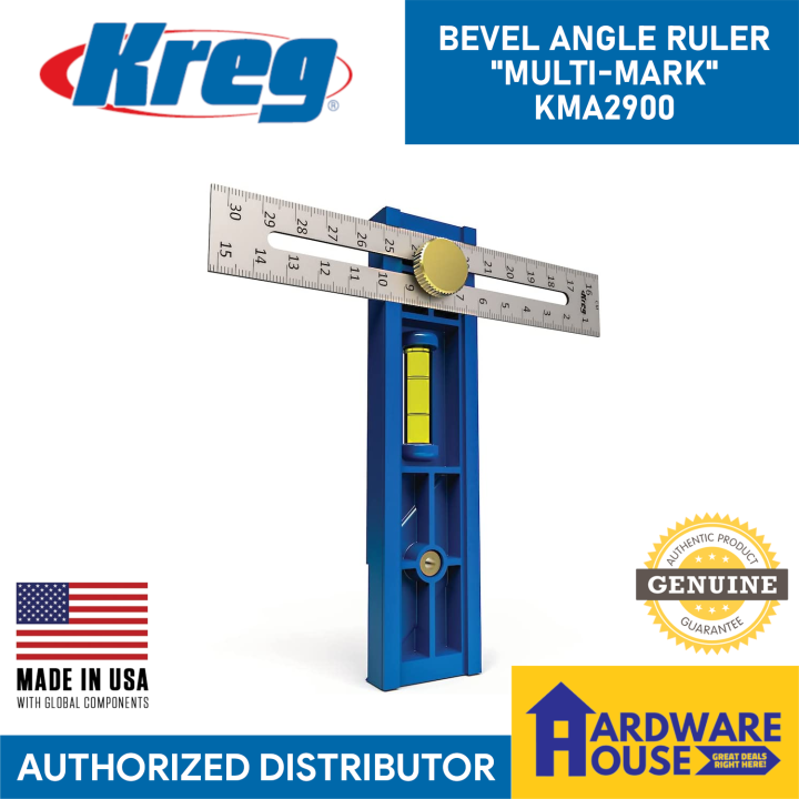 ORIGINAL KREG Multi Mark Bevel Angle Ruler Layout Level Gauge Square ...