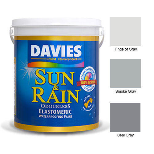 Davies Liter Sun & Rain GRAY Elastomeric Waterproofing Indoor/Outdoor ...