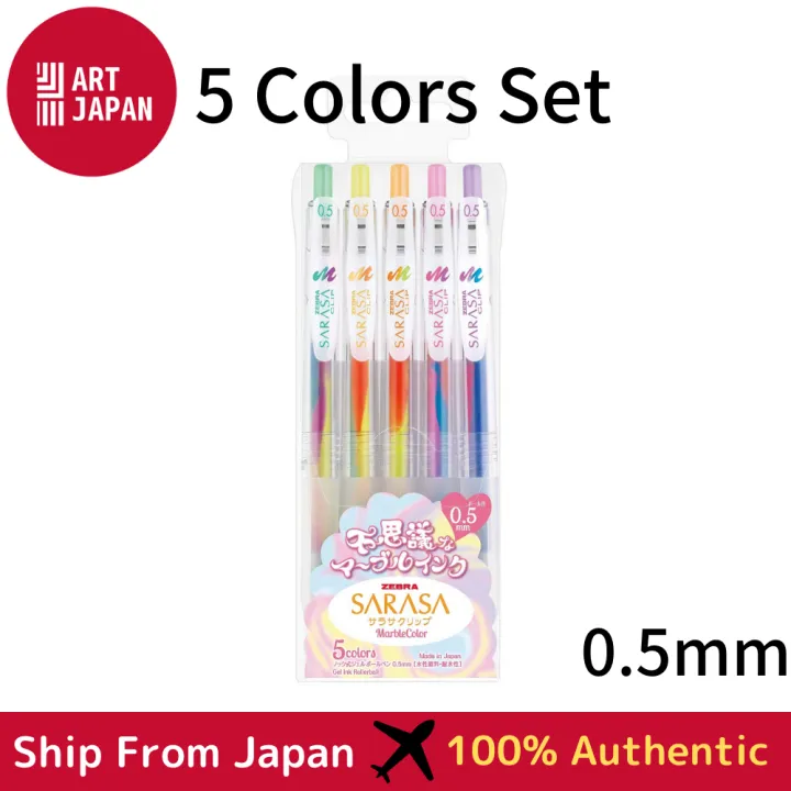 Zebra Gel Ballpoint Pen Sarasa Clip Marble Color 0.5mm 5 Colors JJ75-5C ...