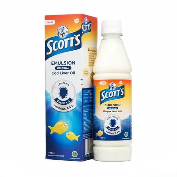 VITAMIN NAFSU MAKAN ANAK SCOTTS EMULSION ORIGINAL 400ML DAN RASA JERUK ...