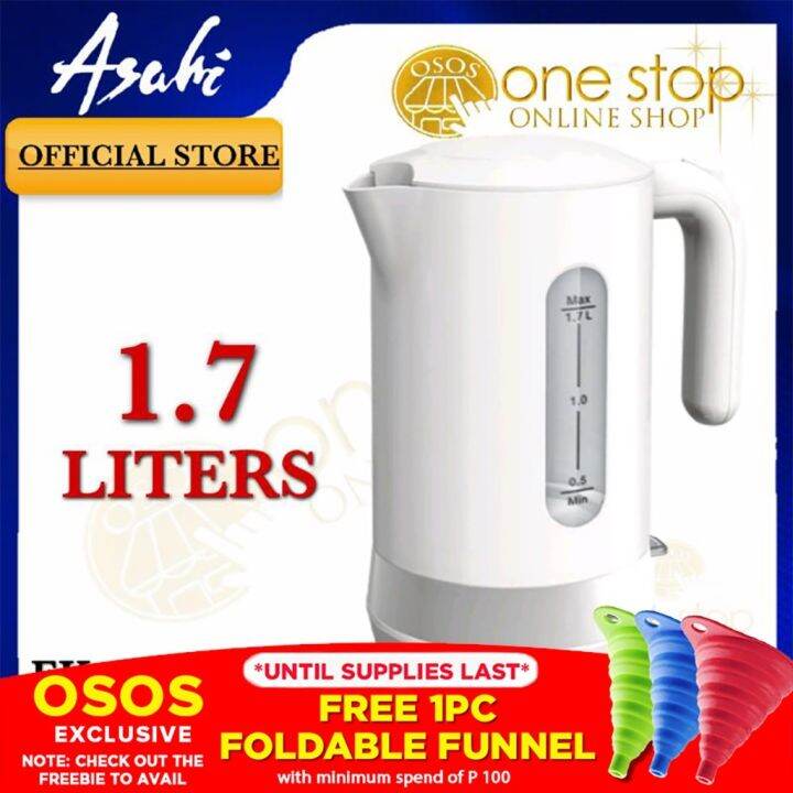 Asahi Original EK171 EK-171 Electric Kettle 1.7 Liter Water Heater with ...