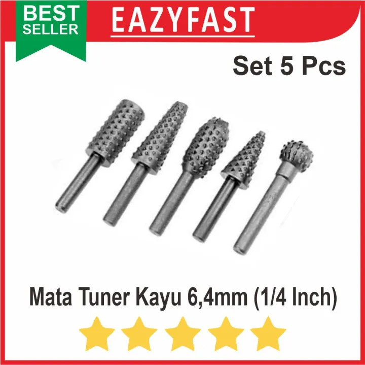 Mata Tuner Grafir Kayu Gerinda Bor Rotary Rasp Set 5 in 1 as 6mm ...