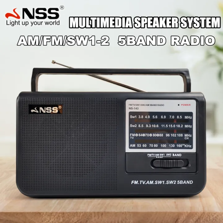 NSS - Radio FM/AM/SW1-2/TV Portable Radio 5 Band AC/DC Mini Radio Long ...