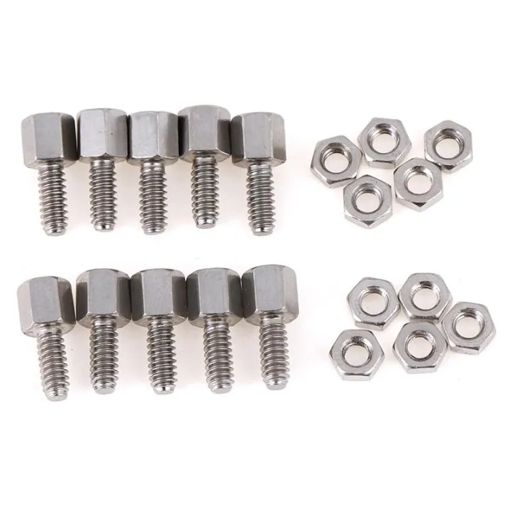[low price sale]10Sets 5+7mm Header Plate Bracket Stud Bolt & Nut Nuts ...