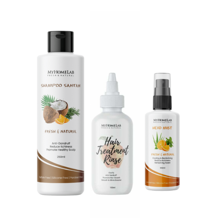 My Home Lab Shampoo Santan - Set Rambut Berkelemumur, Kegatalan Kulit ...