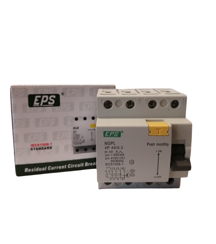 EPS Residual Current Circuit Breaker 40A/4P 300mA ELCB 1pc | Lazada