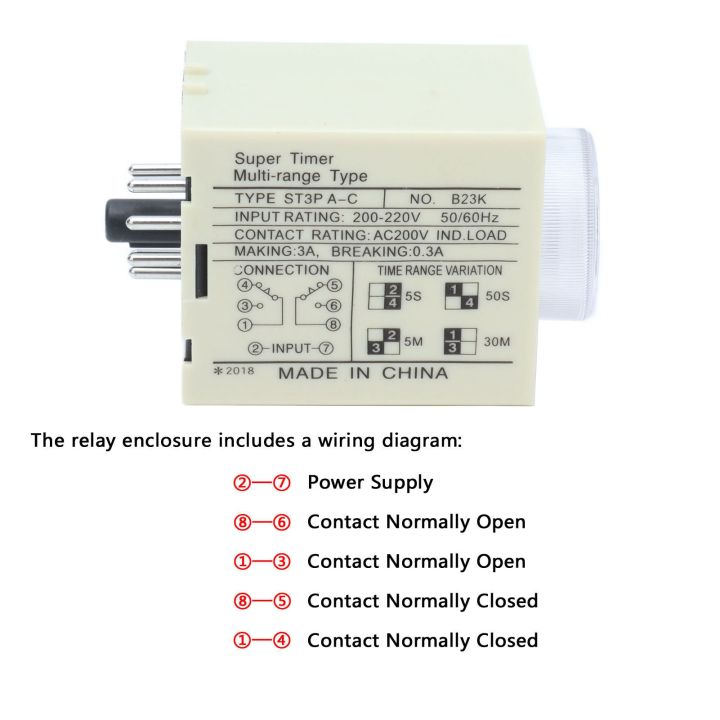 BERM Time Relay Adjustable Power On Timer Delay Accessory Replacement ...