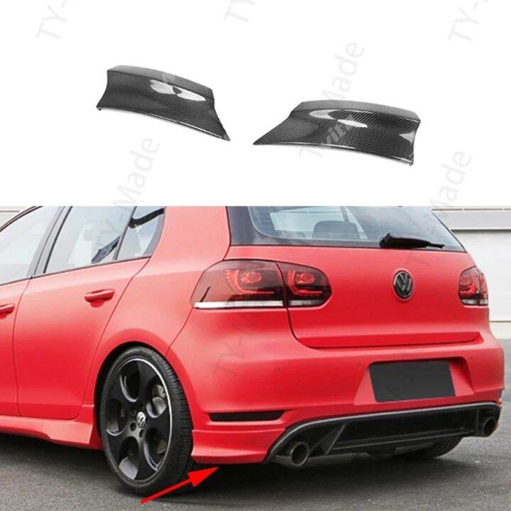 Golf 6 Carbon Fiber FRP Rear Diffuser Lip Spoiler Side Splitters For ...