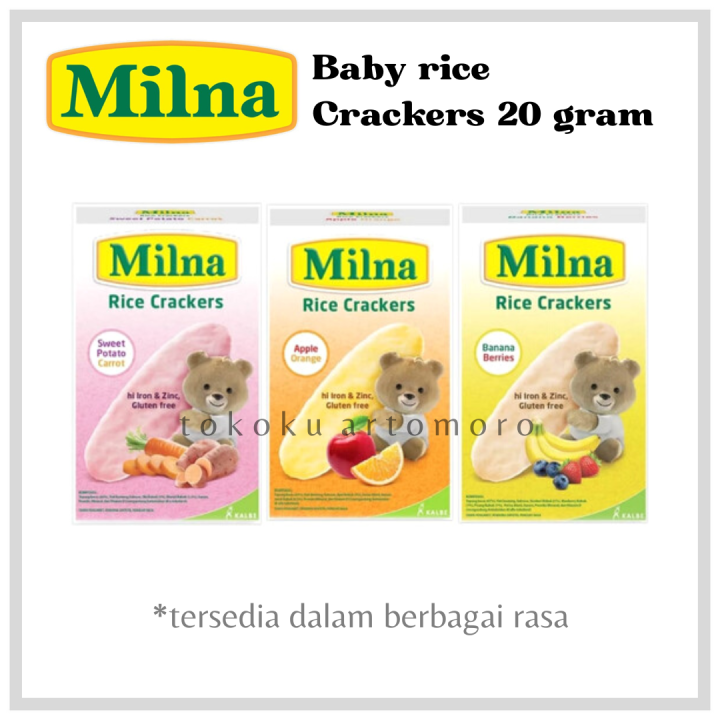 Milna Rice Crackers Varian Rasa Lengkap - Kemasan 20 gr - Biskuit Bayi ...