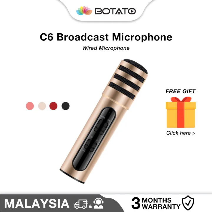 [[C6 Microphone]] Live Mic for Handphone Karaoke Singing [[Botato Electronic]] | Lazada