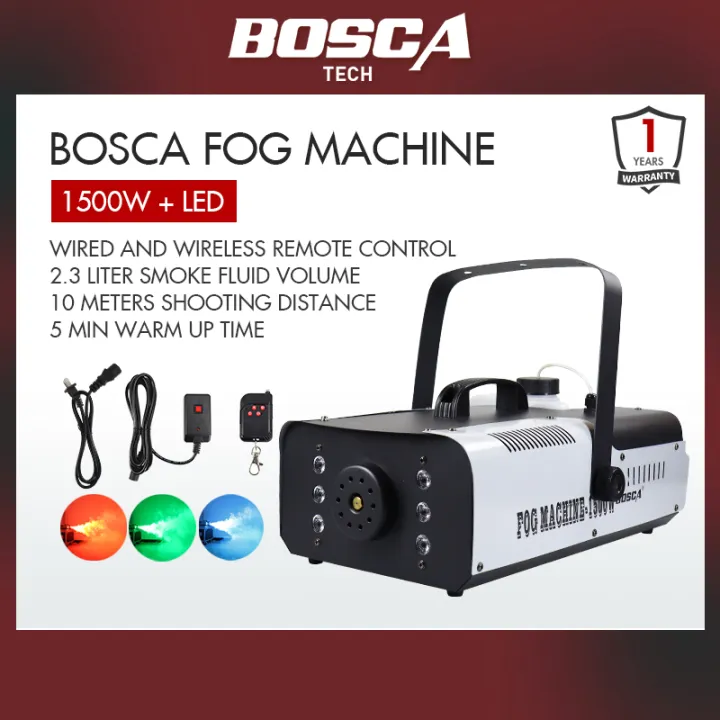 BOSCA FOG MACHINE 1500W LED DMX512 High Quality DJ Effect Wired Remote ...