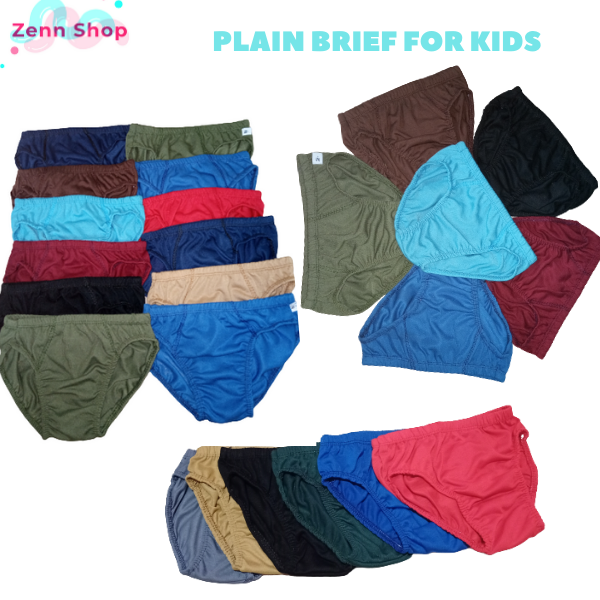 PLAIN BRIEF FOR KIDS ASSORTED COLORS 6 PCS. TO 12 PCS. | Lazada PH