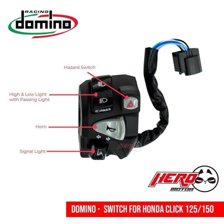 Domino Handle Switch For Honda Click with Pssing Light Hazard Light ...