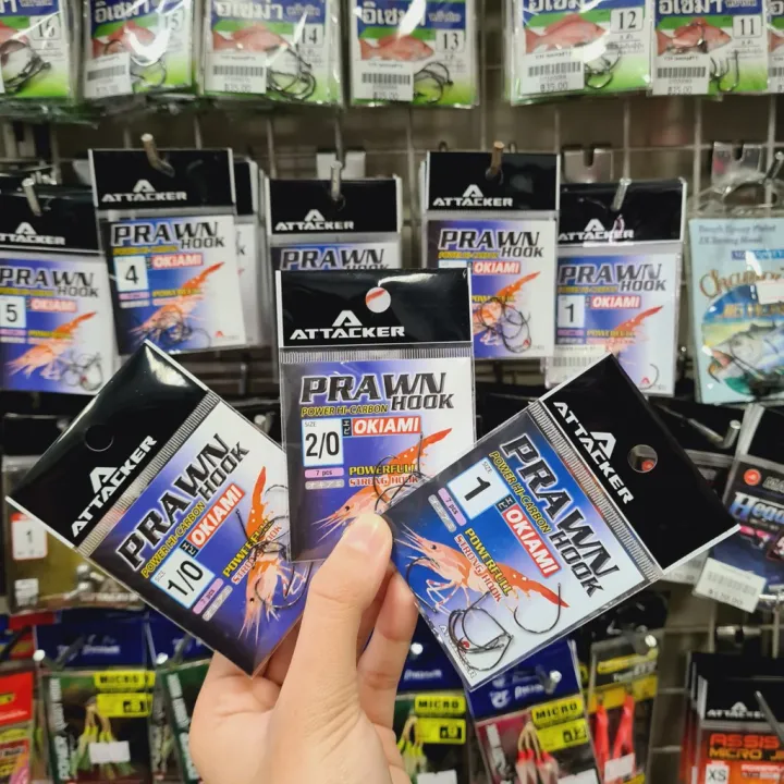 เบ็ดตกกุ้งแม่น้ำ ATTACKER รุ่น PRAWN HOOK #OKIAMI♜ | Lazada.co.th