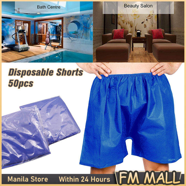 Disposable Mens Shorts Underwear Super Thick Blue Male Spa Underwear ...