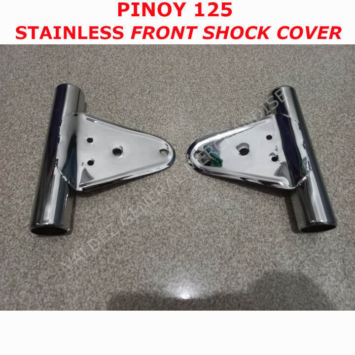 Pinoy 125 , Stainless Front Shock Cover with Headlight Holder | Lazada PH