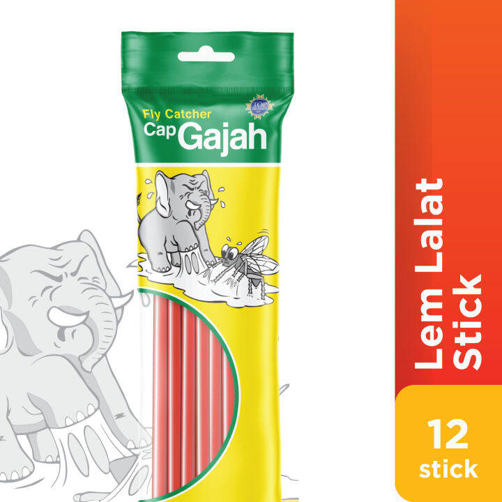 Cap Gajah Lem Lalat Stick 12'S - Perangkap Lalat Flycatcher | Lazada ...