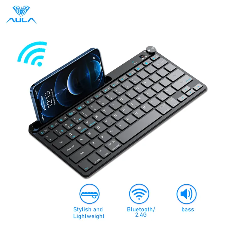 AULA AK205 Wireless Keyboard Slim Bluetooth/2.4G for PC Desktop Laptop ...