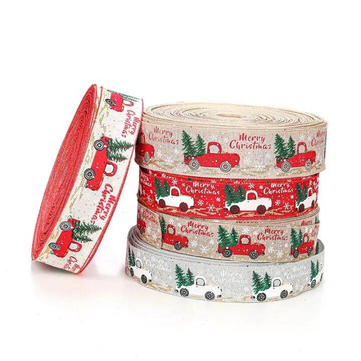 Red Christmas Ribbon Wrapping Christmas Tree Ribbon Wreath Bows DIY ...