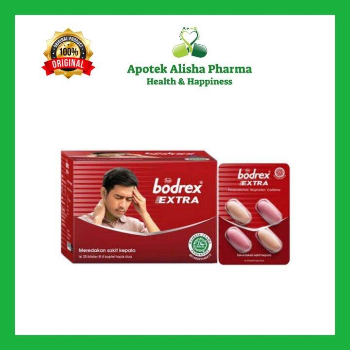 Bodrex Extra Tablet (Strip 4tablet) - Bodrek Extra Tablet Obat Sakit ...
