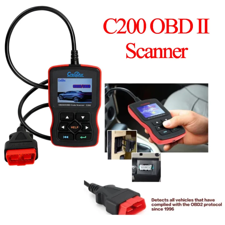 CPO.PH C200 OBD11/EOBD Scanner Universal Automotive Engine Fault Code ...
