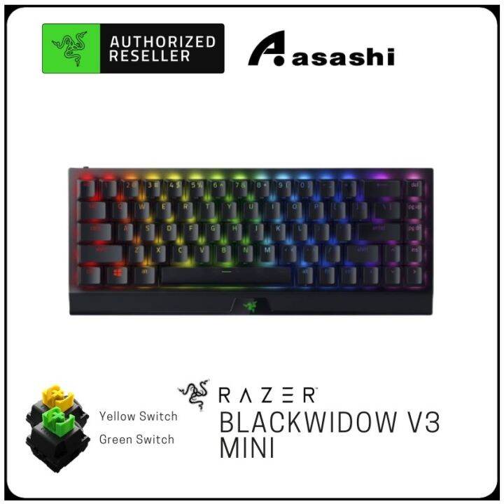 Razer BlackWidow V3 Mini HyperSpeed 65% 2.4GHz/BT/Wired Doubleshot ABS ...