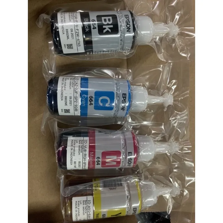 epson 664 original ink 70ml 4 color c,m,y,bk (1set No box) | Lazada PH
