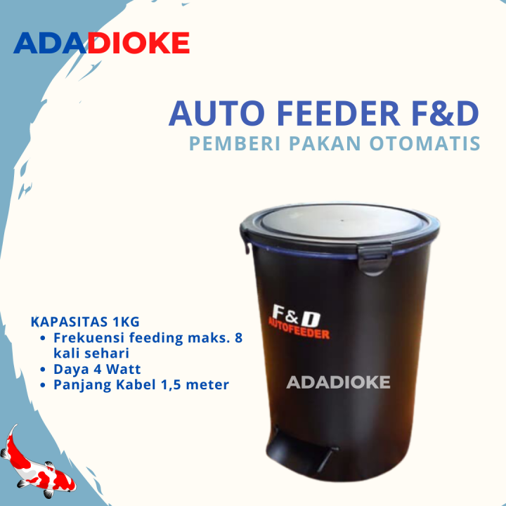 F&D AUTOFEEDER 1kg Auto Feeder/Pemberi Pakan/Makan Ikan Otomatis ...