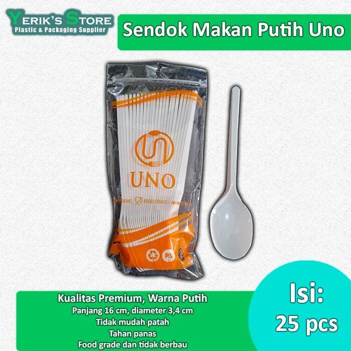 Sendok Makan Putih Hitam UNO isi 25 pcs SENDOK PLASTIK PUTIH HITAM ...