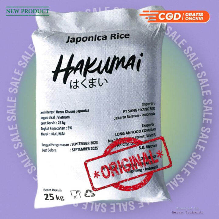 Beras jepang - Japonica rice Hakumai 25 kg | Lazada Indonesia