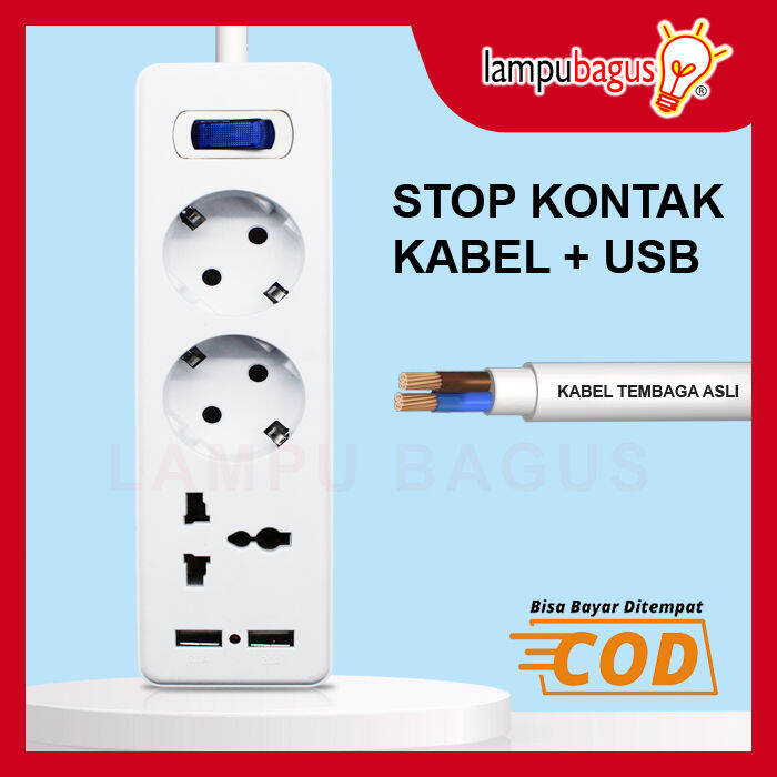 Stop Kontak Kabel 3 Lubang + USB / Stop Kontak Kabel Serbaguna | Lazada Indonesia