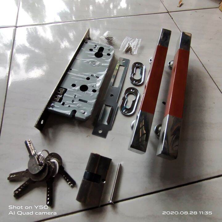 Satu set Handle Pintu kunci 25cm /Tarikan Pintu rumah Pegangan Pintu ...