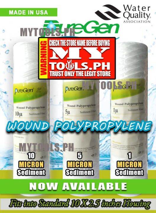 10SL Puregen String Wound Filter Cartridge Sediment 10 x 2.5-inches | Lazada PH