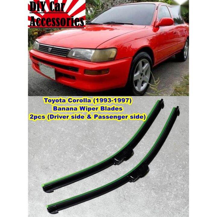 Toyota Corolla 1993-1997 Banana wiper blades (Pair) 【COD】 | Lazada PH