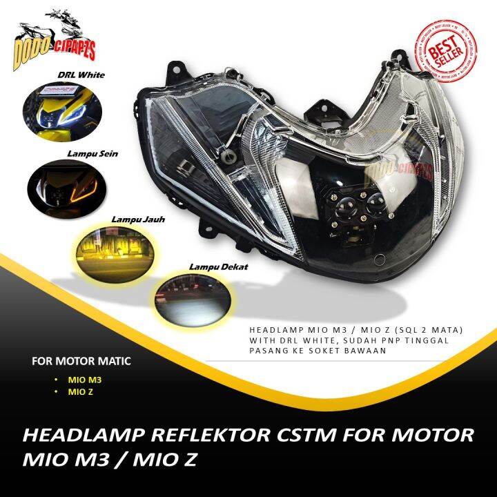 LAMPU HEADLAMP MIO M3 DAN MIO Z MODEL CSTM / REFLEKTOR MIO M3 DAN MIO Z ...