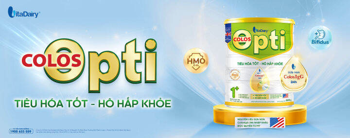 Sữa Bột Vitadairy Colos Opti 1+ Hộp 800g tiêu hóa tốt, hô hấp khỏe, cho ...