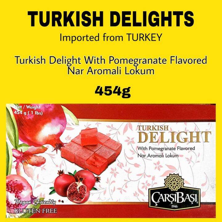 Turkish Delight (Pomegranate Flavored Nar Aromali Lokum) Imported from ...