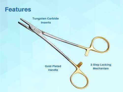 Mayo Hegar Needle Holder 6" Surgical Needle Driver with Tungsten ...