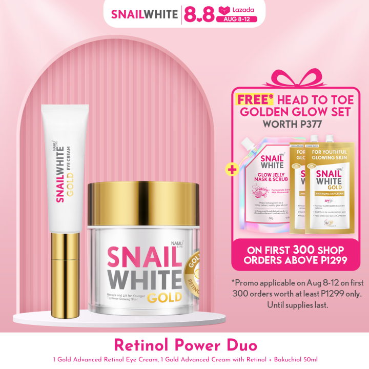 SNAILWHITE Retinol Power Duo (Gold Advanced Cream, Gold Eye Cream ...