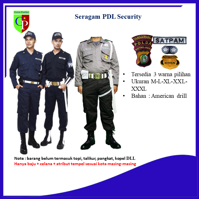 BAJU SERAGAM PDL SECURITY SATPAM BARU TERBARU TERMURAH PDH PSH KEAMANAN ...