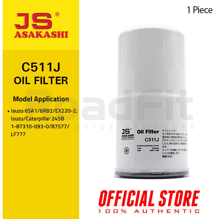 JS Oil Filter C511J for Isuzu 6SA1/6RB2/EX220-2, Isuzu Caterpillar 245B ...
