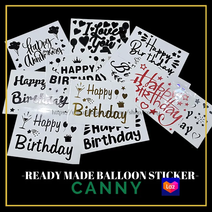 Bobo Balloon Sticker Happy Birthday/ Sticker Bobo Balloon Size [KOD ...
