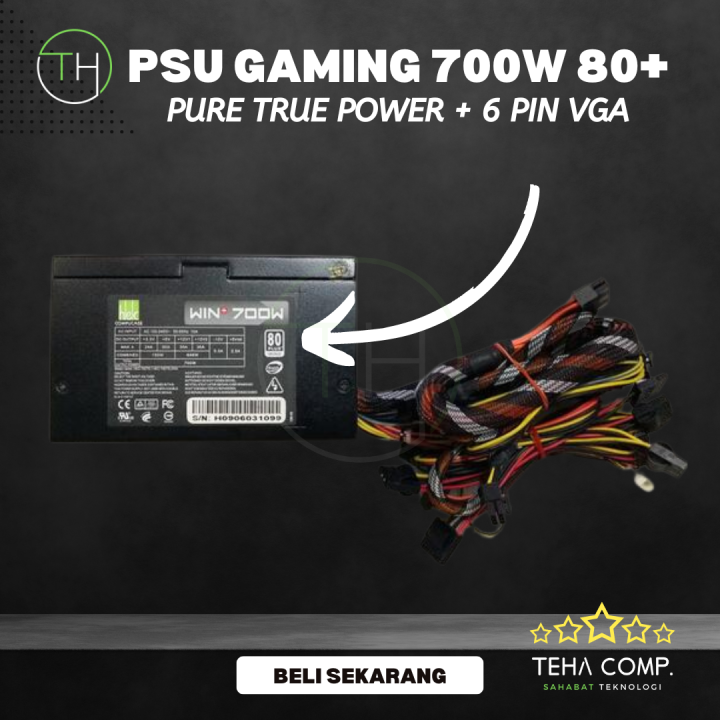 Power Supply Gaming PSU PC Game 500W 600W 80+ Plus 6 Pin VGA Bekas ...