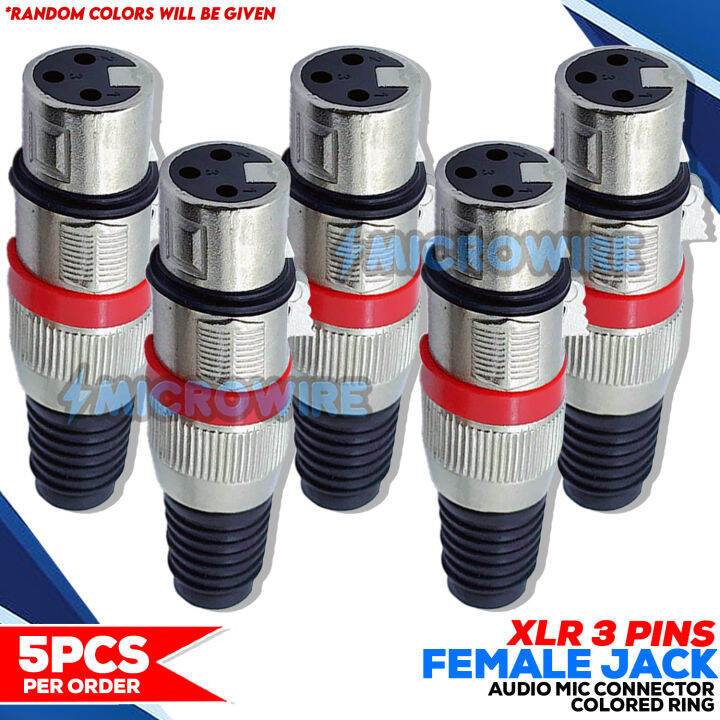 【PACK OF 10】XLR 3 Pin Female MIC Jack Plug Audio Microphone Cable ...